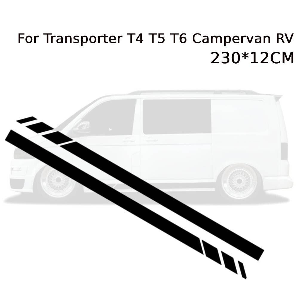 Stylish Black Side Stripes for Transporter T4 T5 Removable Vinyl Decals ...