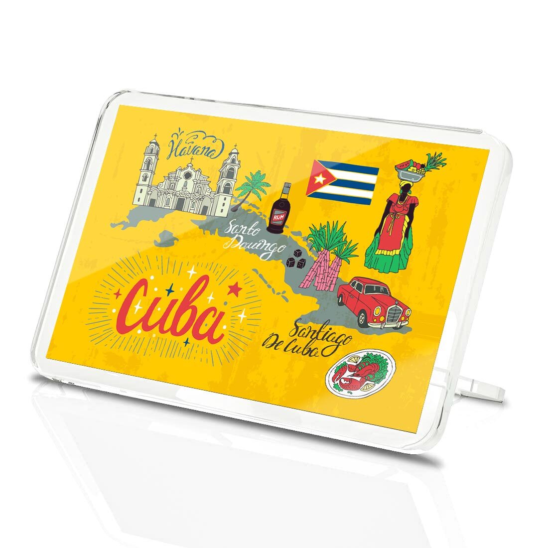 1x Rectangle Fridge MDF Magnet Cuba Havana Travel Map Travel Landmarks ...