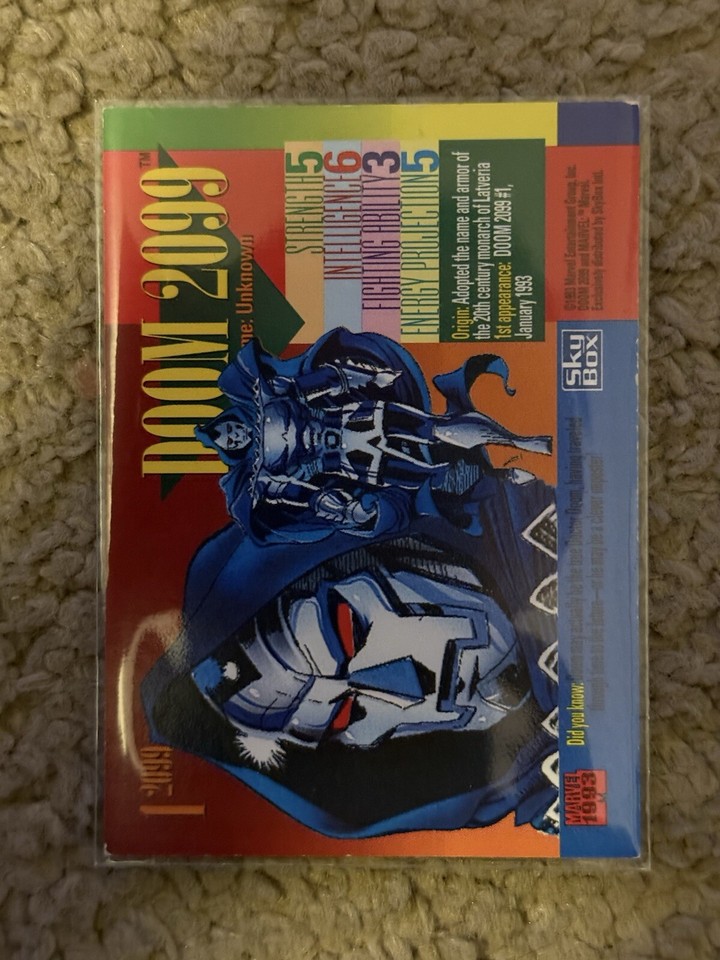 SKYBOX/MARVEL COMICS "DOOM 2099 #1" 1993 RED-FOIL INSERT TRADING CARD ...