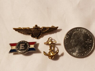 BALFOUR U.S. Navy pilot wings anchor pin 1/20 10KGF, Sterling E Pin ...
