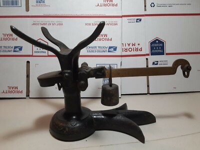 Antique ACME Scale Co. cast iron & brass countertop scale for parts or ...