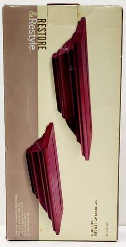 Restore & Style 12 Inch Mahogany Finish Display Ledges Set Of 2 Vintage ...