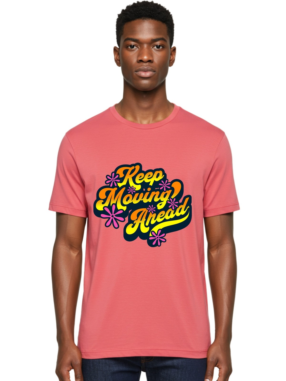 Keep-Moving-Ahead Mens Graphic Tee, 100% Cotton, Casual Summer Wear | eBay