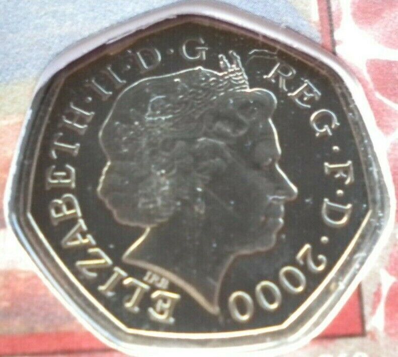 1850-2000 THE HISTORY OF THE PUBLIC LIBRARY BUNC 2000 50p BENHAM COIN ...