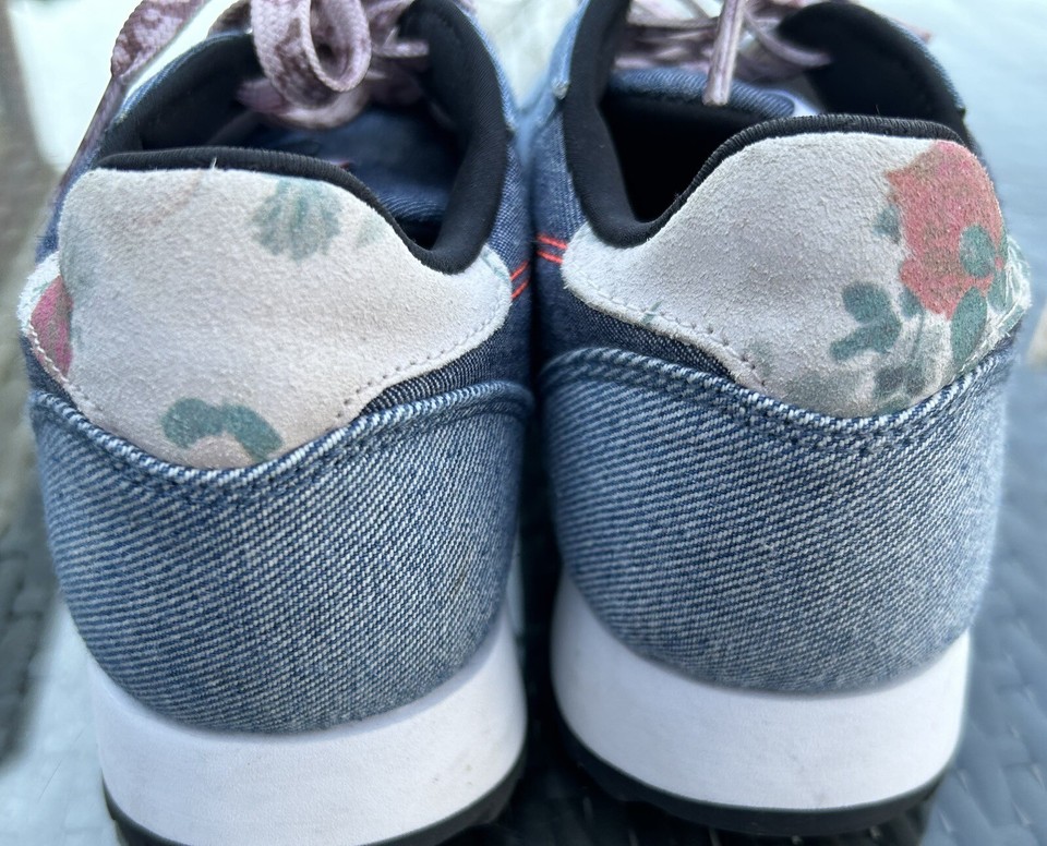 REEBOK Classic Double Sneakers 059503 Blue Denim Suede Lace-up Shoes Sz ...