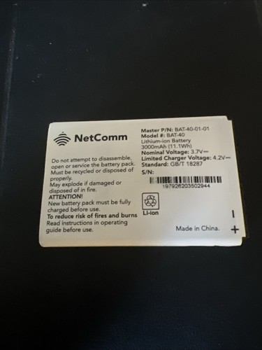 Replacement Battery for NetComm Wi-Fi Access Home Based Router By AT&T ...