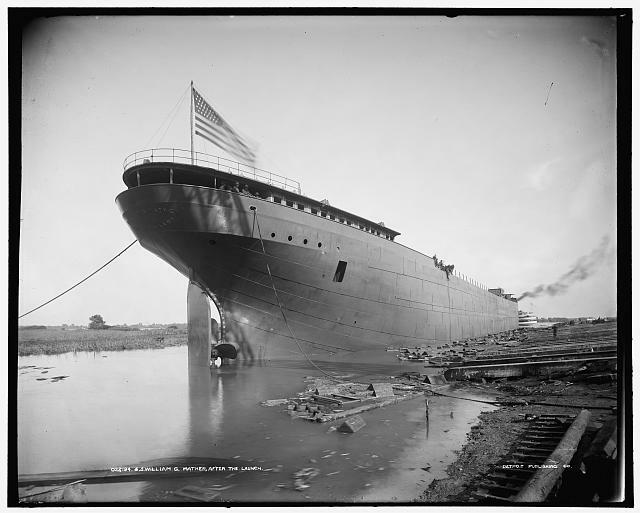SS William G Mather,after launch,cargo ships,boats,Ecorse,Michigan,MI ...
