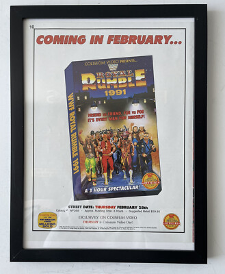 Vintage WWF Royal Rumble 1991 VHS Video Store Poster Promo Ad 9x12 ...
