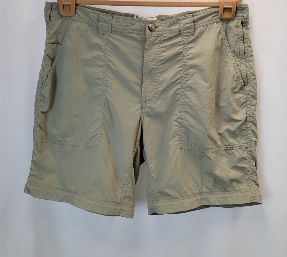 Exofficio Shorts Men L Khaki Buzz Off Insect Repellent Shield Hiking ...