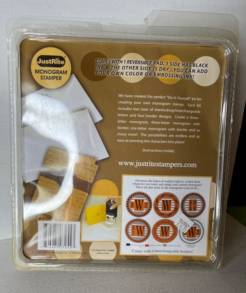 DIY Monogram Stamper Kit Made By Justrite New And Used Lot Numbers ...