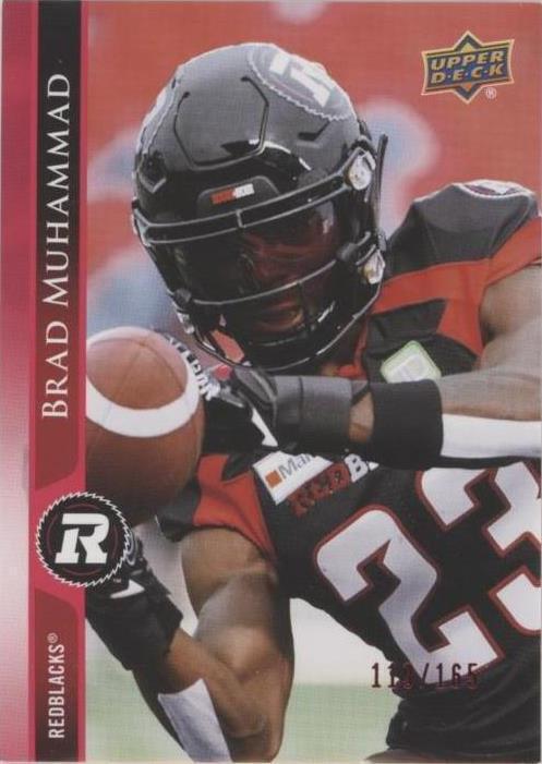 2021 Upper Deck CFL - Brad Muhammad #28 Red /165 (RC) for sale online ...
