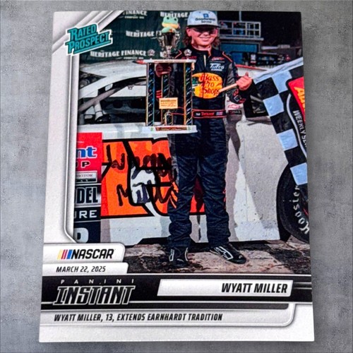 Wyatt Miller DALE EARNHARDT GRANDSON AUTO card 2025 PANINI INSTANT ...