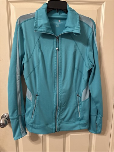 Tangerine Vented Workout Athletic Turquoise Full Zip Jacket Women's L ...