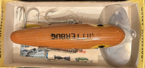 VINTAGE FRED ARBOGAST MUSKY JITTERBUG WOOD BODY NEW IN BOX | eBay