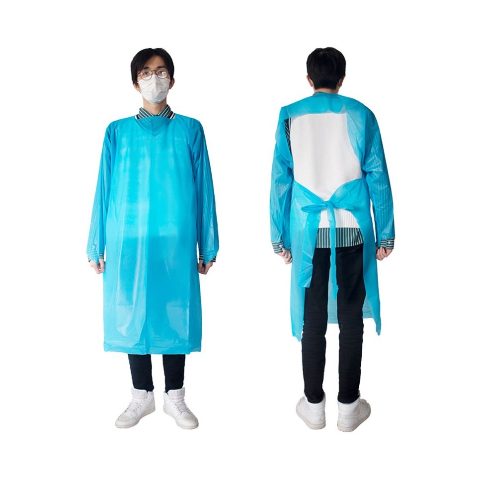 Plastic Waterproof Isolation Coat 3Pcs Blue Barbershop Overcoat Durable ...