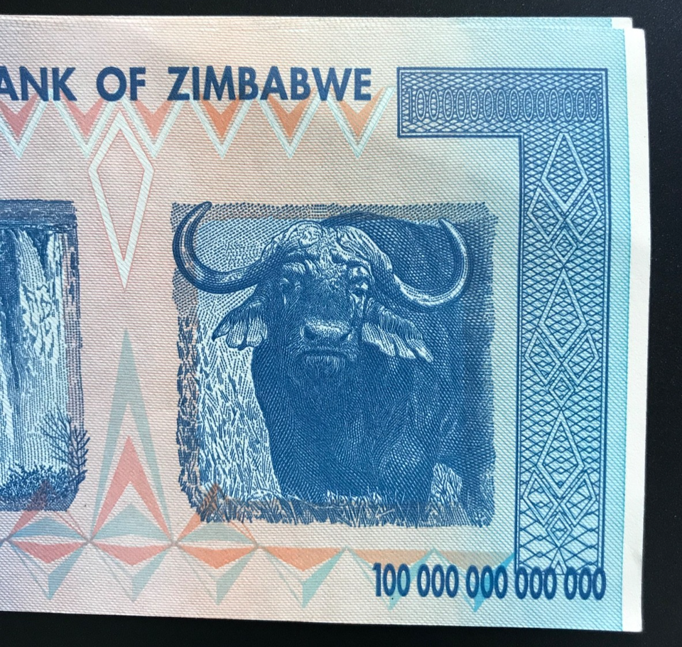 Zimbabwe 100 Trillion Dollars ($)AA 2008 AUNC~PICK #91~Sign #8~BEST ...