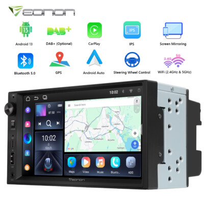 Android 13 Car Stereo Radio 7" Double 2 Din Apple CarPlay GPS Navi WiFi ...