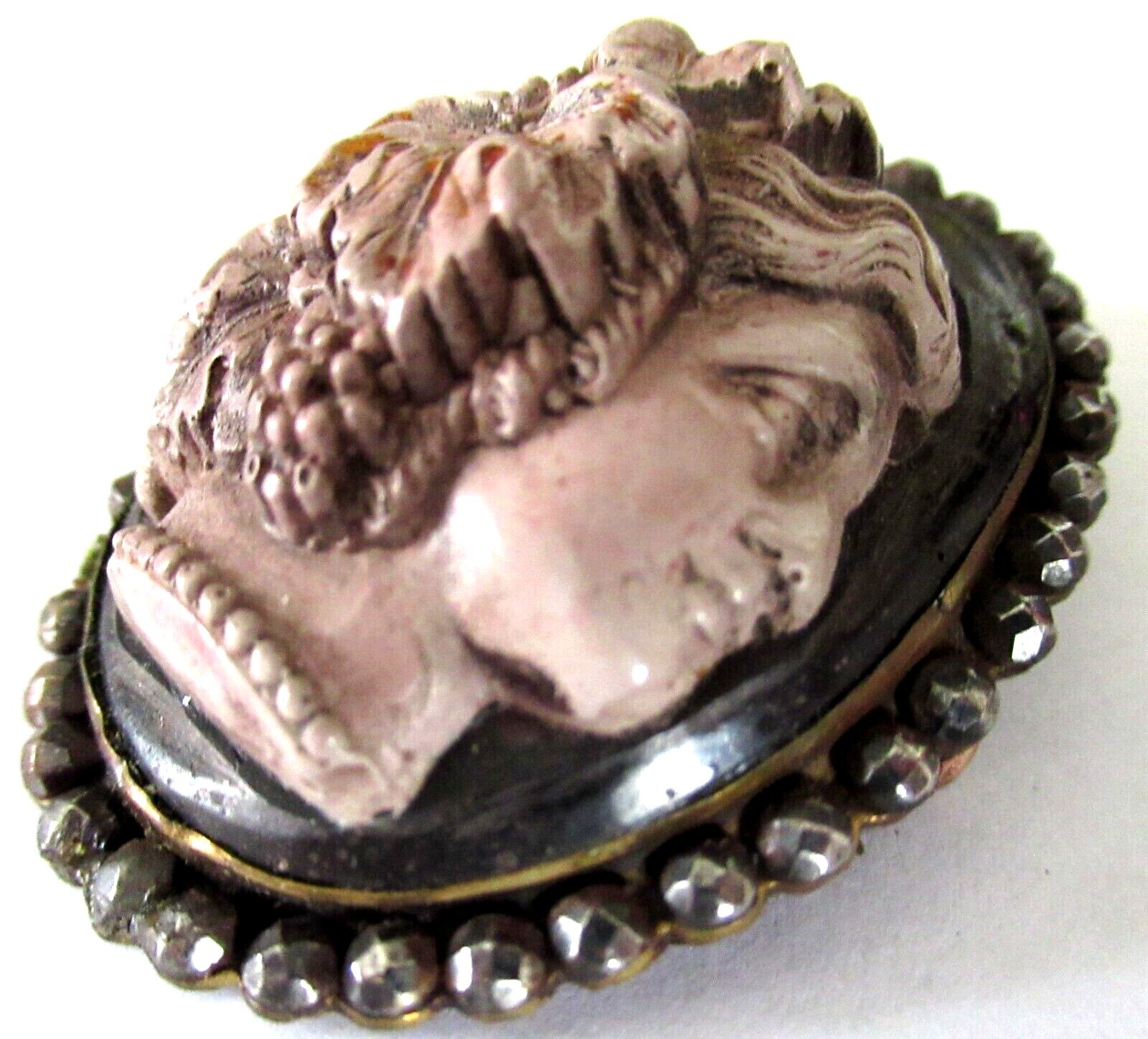 Gorgeous High Relief Art Nouveau Cut Steel Cameo Pin … - Gem