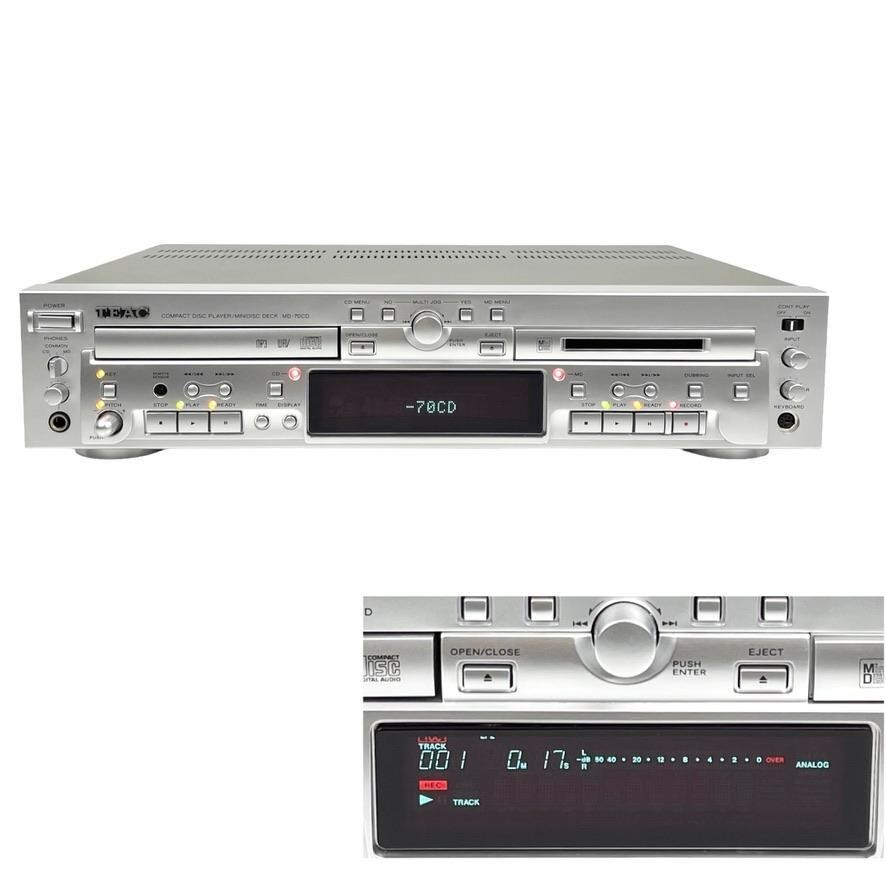TEAC MD-70CD-S CD Player/MD Recorder Silver Mini Disc/CD TEAC MD-70CD-S CD Player/MD Recorder Silver Mini Disc/CD