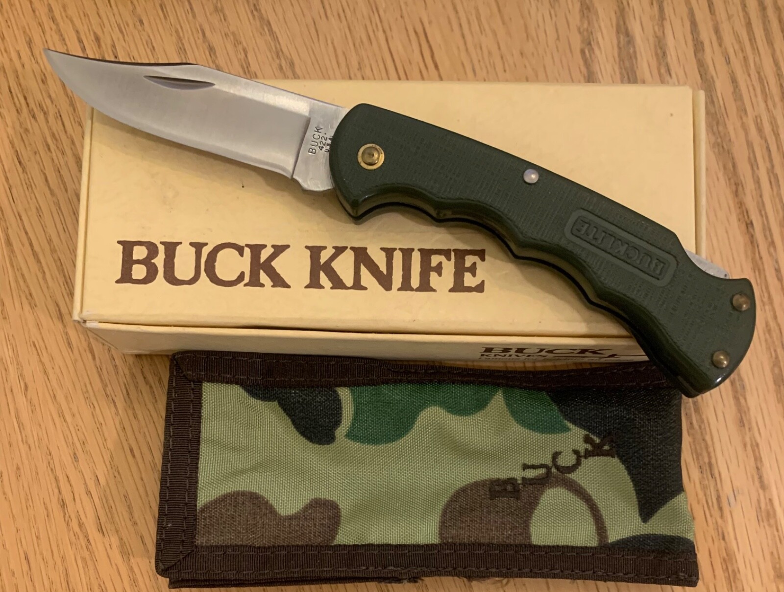 VINTAGE BUCK BUCKLITE 422 OD GREEN KNIFE NEVER USED IN BOX N22 | eBay