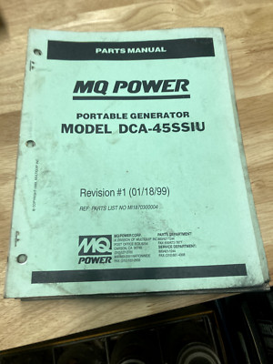 MQ POWER PARTS GENERATOR DIESEL ENGINE MANUAL DCA 45SSIU | eBay