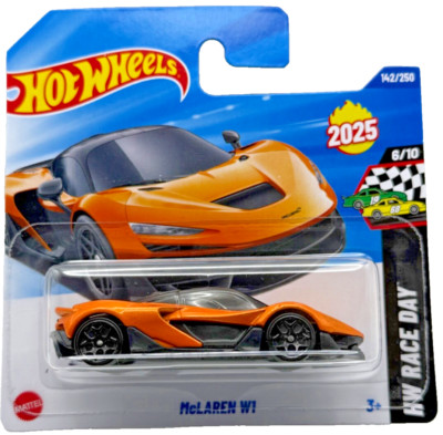 SUPER RARE 2025 HOT WHEELS RACE DAY #142 MCLAREN W1 SHORT CARD! | eBay