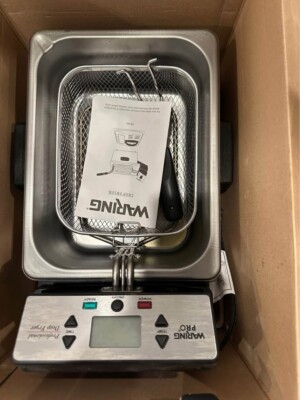 Waring Pro Professional Deep Fryer DF280 3 Baskets Lid and Handles ...