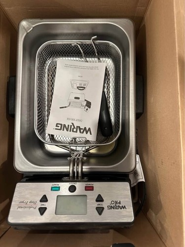 Waring Pro Professional Deep Fryer DF280 3 Baskets Lid and Handles ...