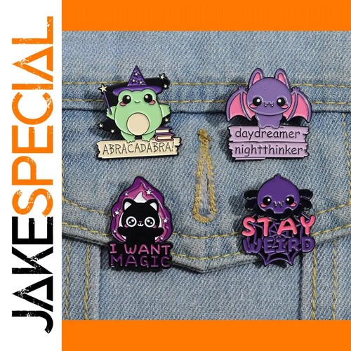 Fun Bat Cat Enamel Pins Model 1 for Backpack and Clothing | eBay