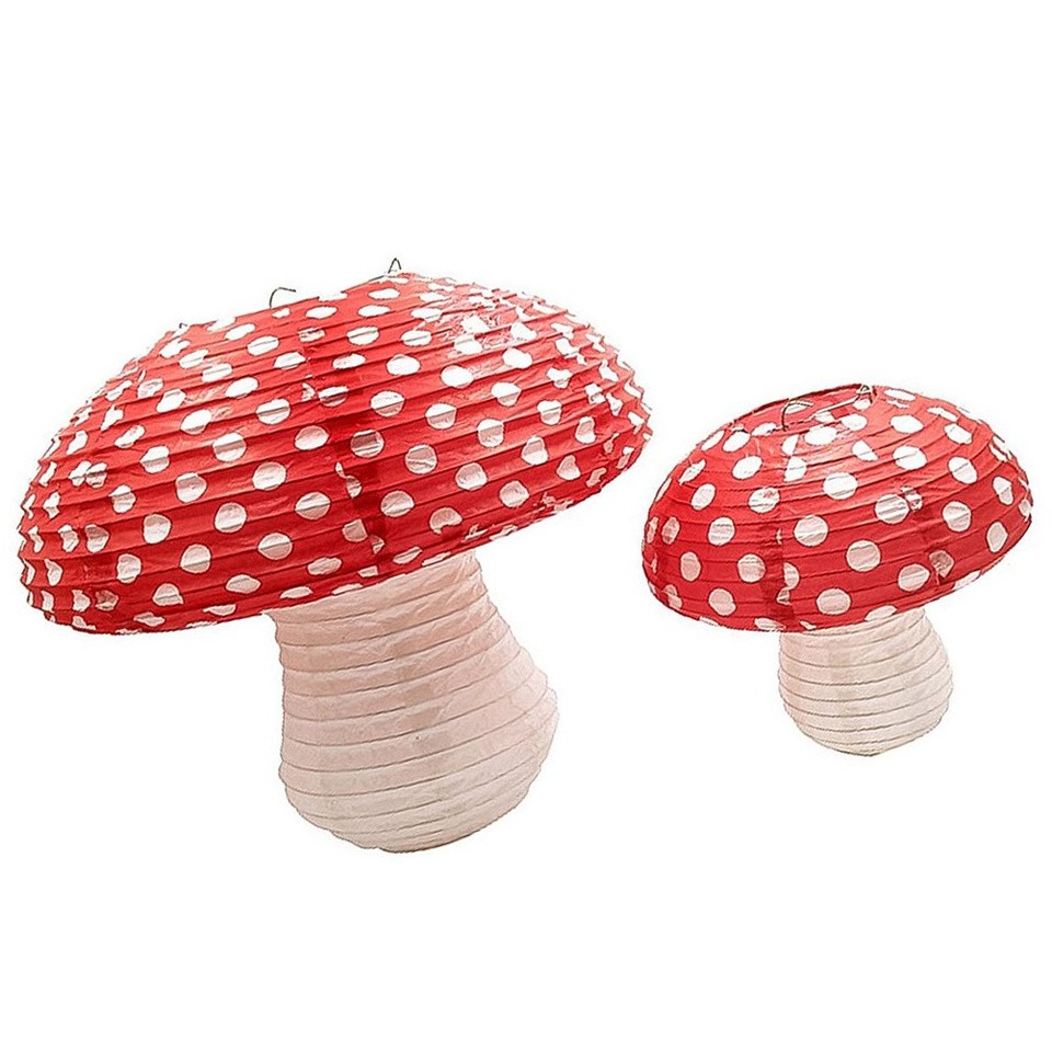 2 Pcs Mushroom Shape Lantern Decorative Hanging Lantern Party Layout ...