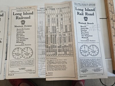 4 1918 '27 '28 & '40 LIRR Long Island Rail Road SYSTEM Timetables ...