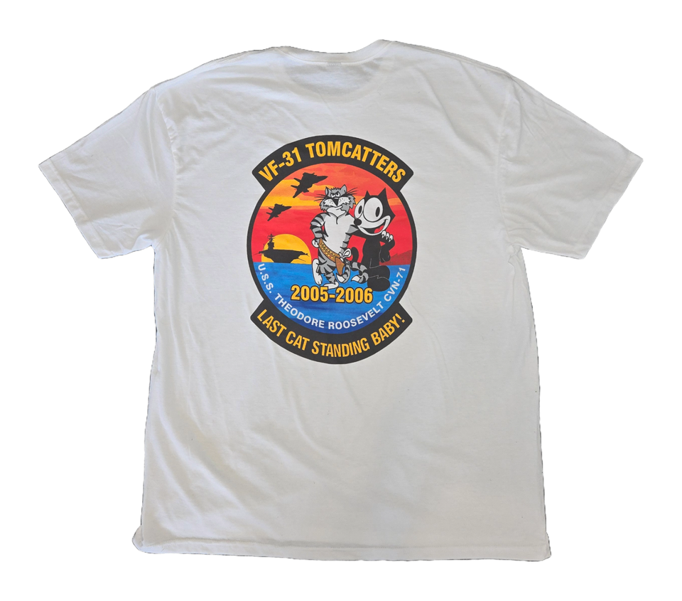 VF-31 Tomcatters Last Cat Standing, Baby! T-Shirt- Size: XXXL | eBay