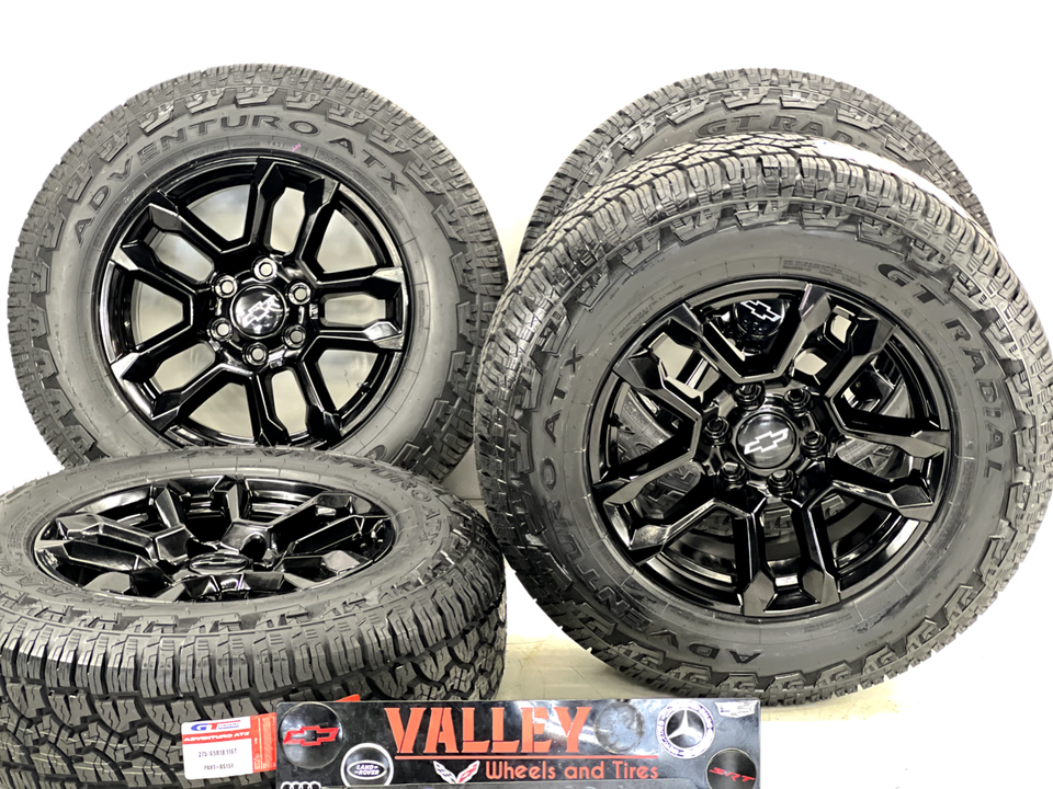 18" BLACK CHEVY SILVERADO BEEFY ZR2 WHEELS TIRES TRAIL BOSS SIERRA OEM ...