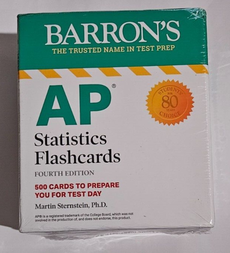 barrons barron's AP STATISTICS FLASHCARDS fourth edition NEW corner ...