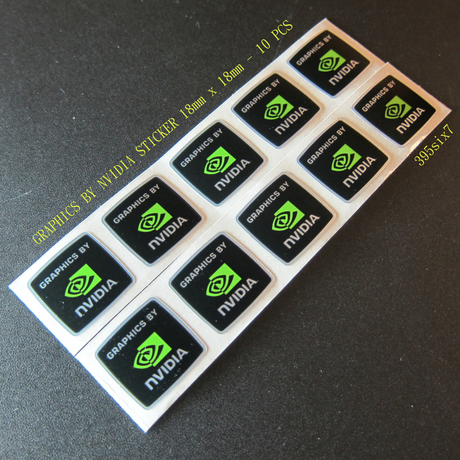 GRAPHICS BY NVIDIA STICKER 18MM x 18MM x 10 PCS Genuine New ...