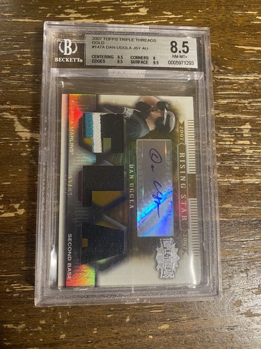 Dan Uggla /25 2007 Topps Triple Threads Auto Jersey Patch Card BGS 8.5 ...