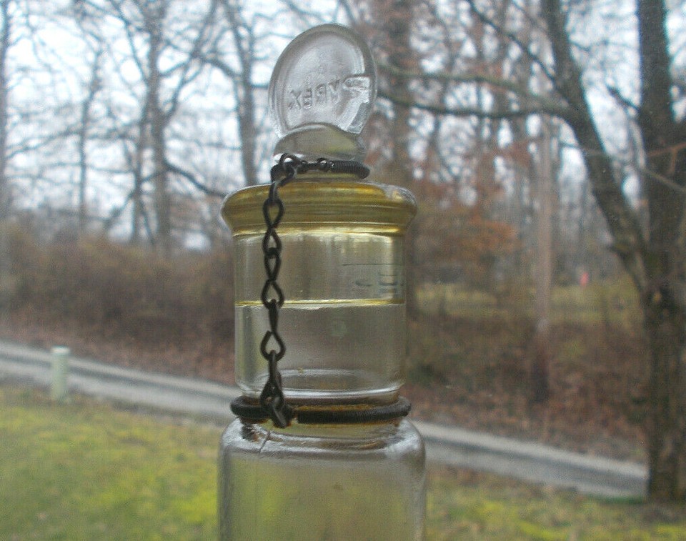 PYREX 29/42 UNIQUE SHAPE GLASS LAB BOTTLE WITH PYREX STOPPER 6 SIDED ...
