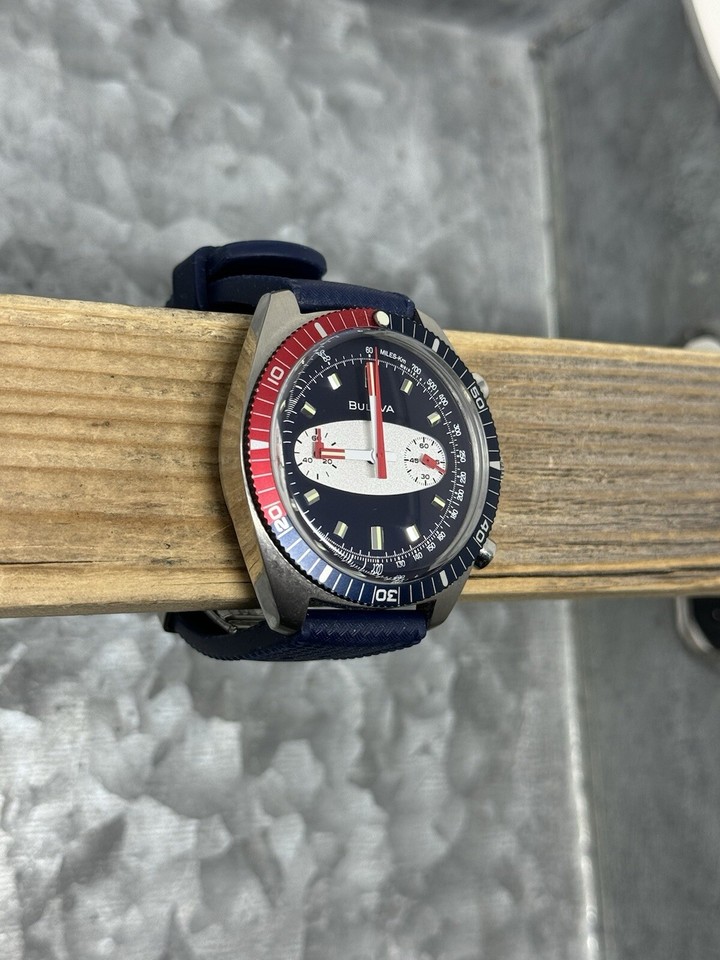 Bulova Archive Surfboard Chronograph Men's 40mm Blue Dial Steel Watch ...