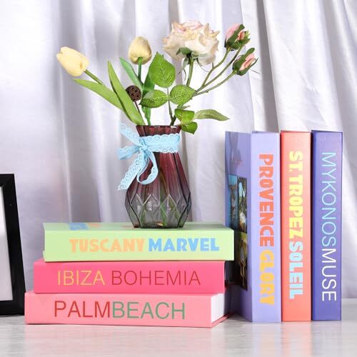 Preppy Room Decor Aesthetic 8 Pcs Decorative Books Coffee Table Books ...