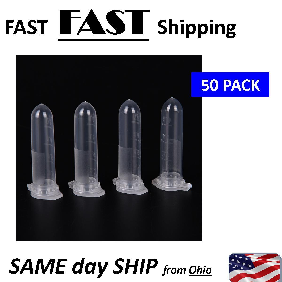 50 PACK -- Small Clear Plastic Vials Container Snap Cap - Small Sample ...