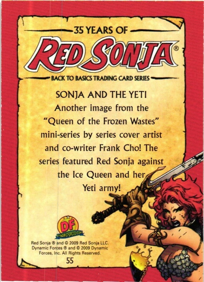 2009 Dynamic Forces Red Sonja and the Yeti Card 35 Years of Red Sonja | eBay