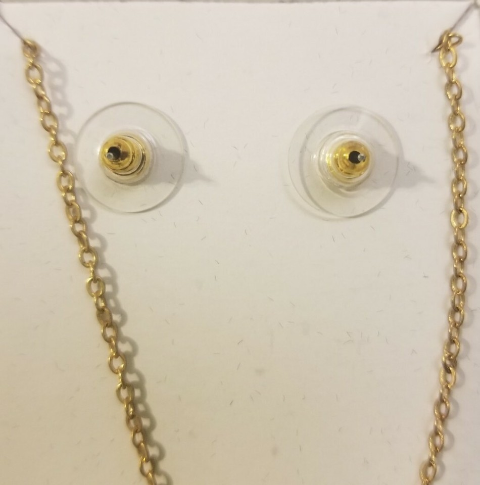 Bijoux Terner gold tone necklace and earrings set Cross Austrian ...