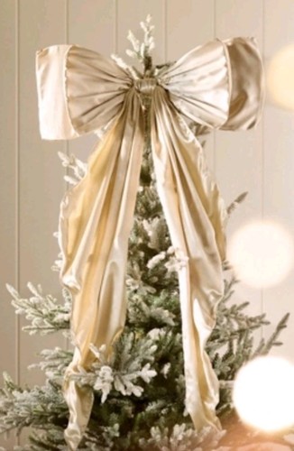 Anthropologie Satin Bow Tree Topper Ivory New In Packaging 🎀 | eBay