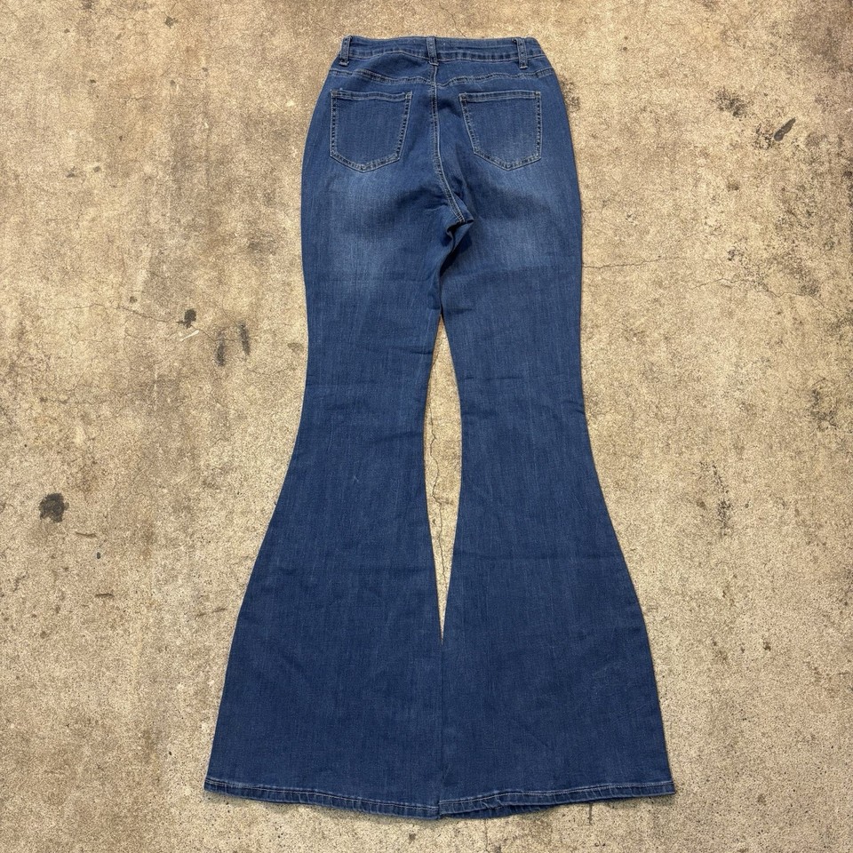 Swank A Posh Jeans Women's M 26w Stretch Shaping Denim Bell Bottom Mega ...