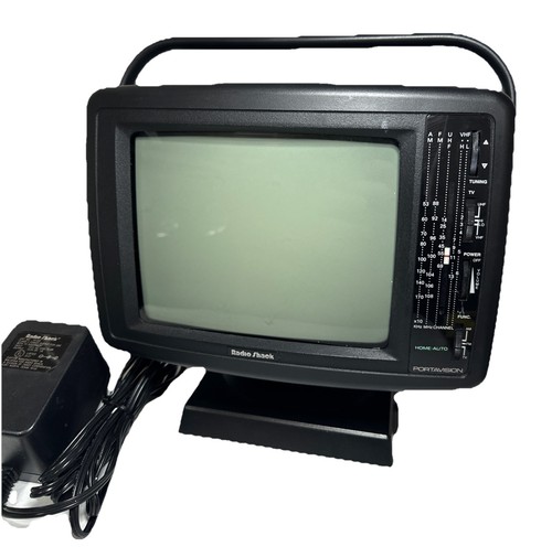 Vtg Radio Shack Portavision 7” Black White Television 16-245 AM FM ...