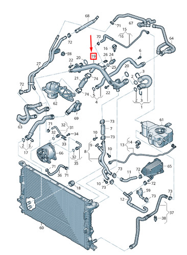 NEW AUDI A6 AVANT C7 RADIATOR COOLANT PIPE 06E121045AB ORIGINAL NO DUTY ...