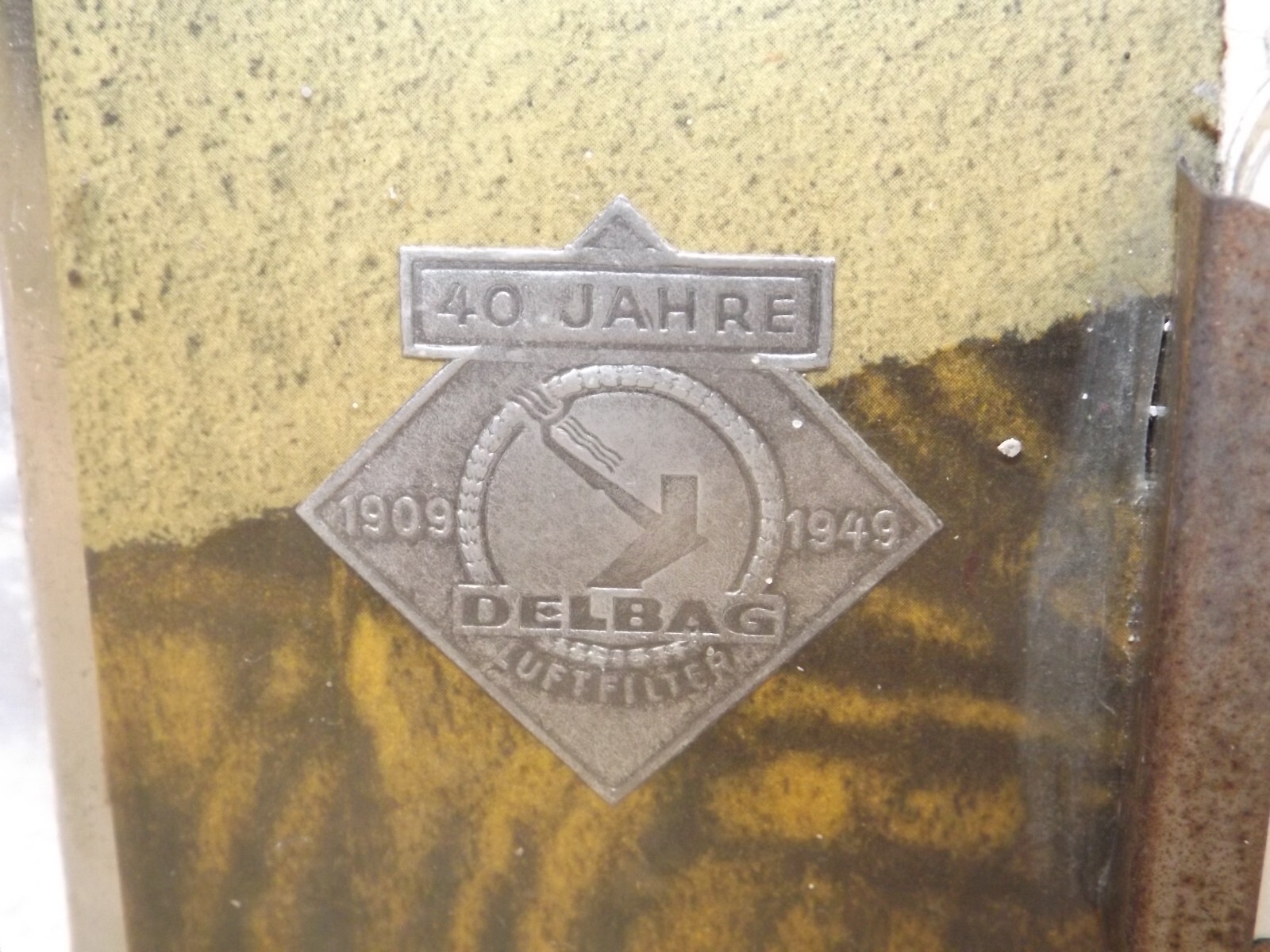 DELBAG Luftfilter 1949 Alter Kalender / Schild Kalender mit Thermometer ...