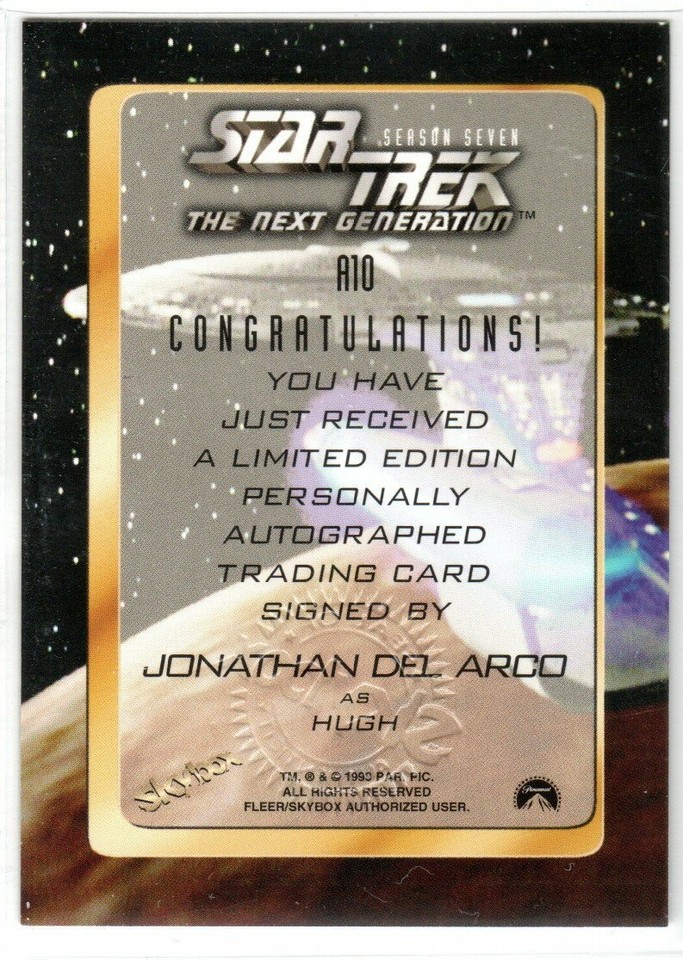 STAR TREK THE NEXT GENERATION SEASON 7 A10 JONATHAN DEL ARCO HUGH BORG ...