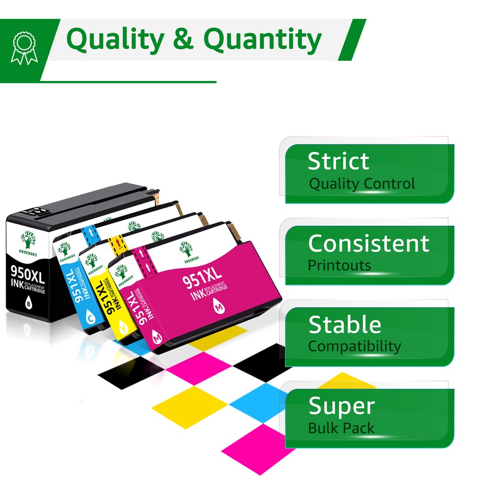 4PK ink For HP 950XL 951XL OfficeJet Pro 8100 8600 8610 8615 8620 8630 ...