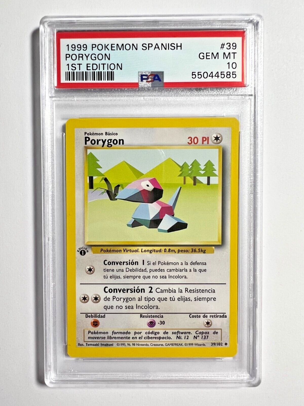 PSA 10 Gem Mint 1st Edition Porygon 1999 Pokemon Base Set SPANISH #39 ...